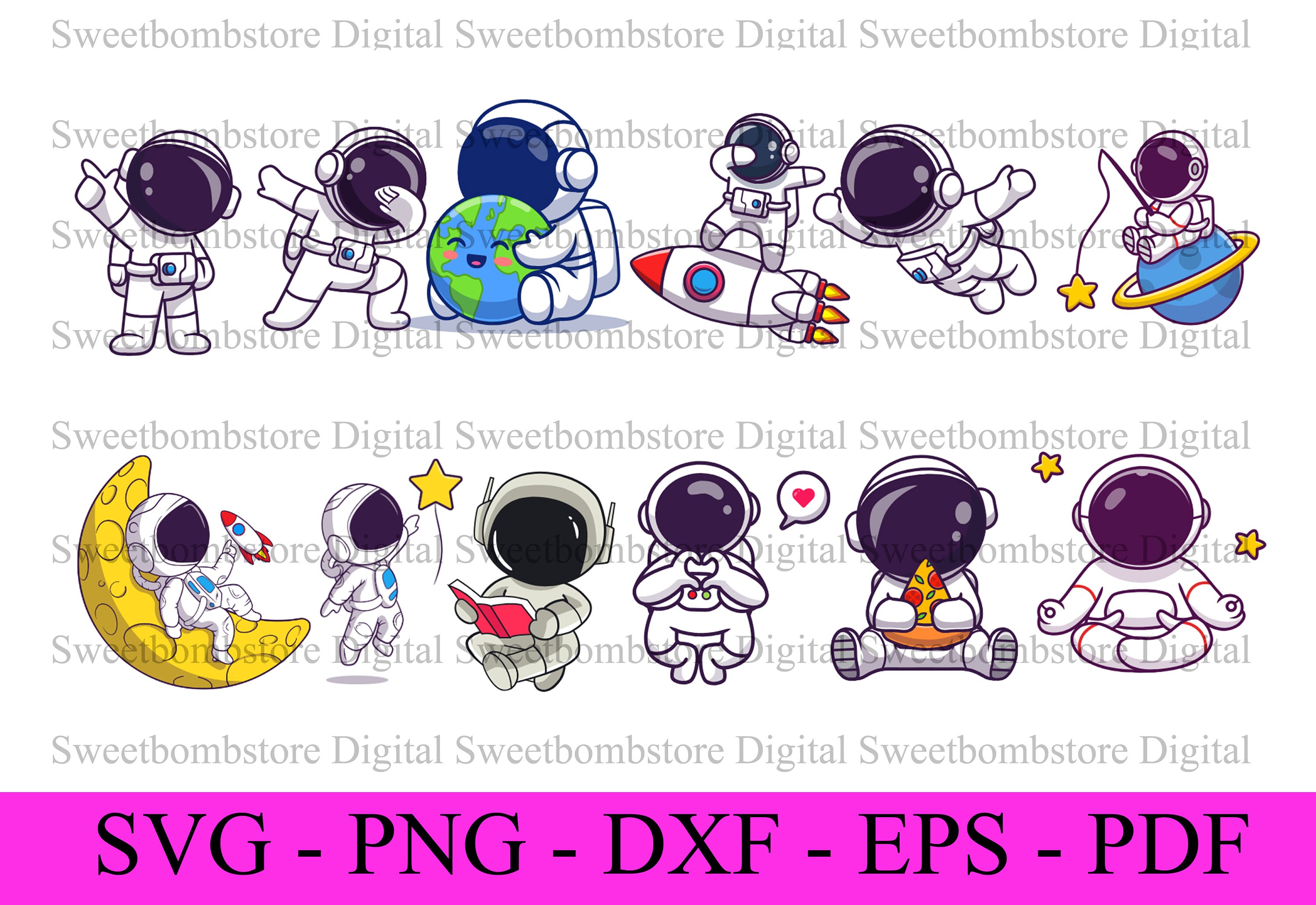 Space Bundle Svg - Astronaut Bundle Svg - Planets Svg - Instant ...