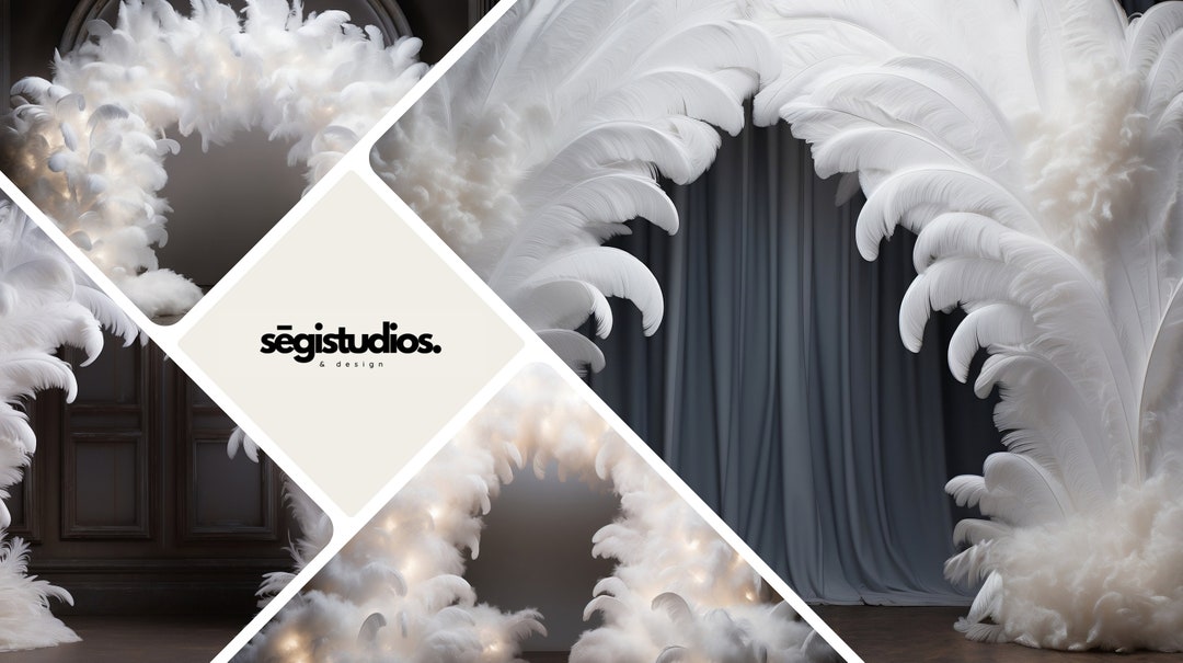 White Feather Digital Backdrops, Maternity Backdrop Overlays, Studio ...