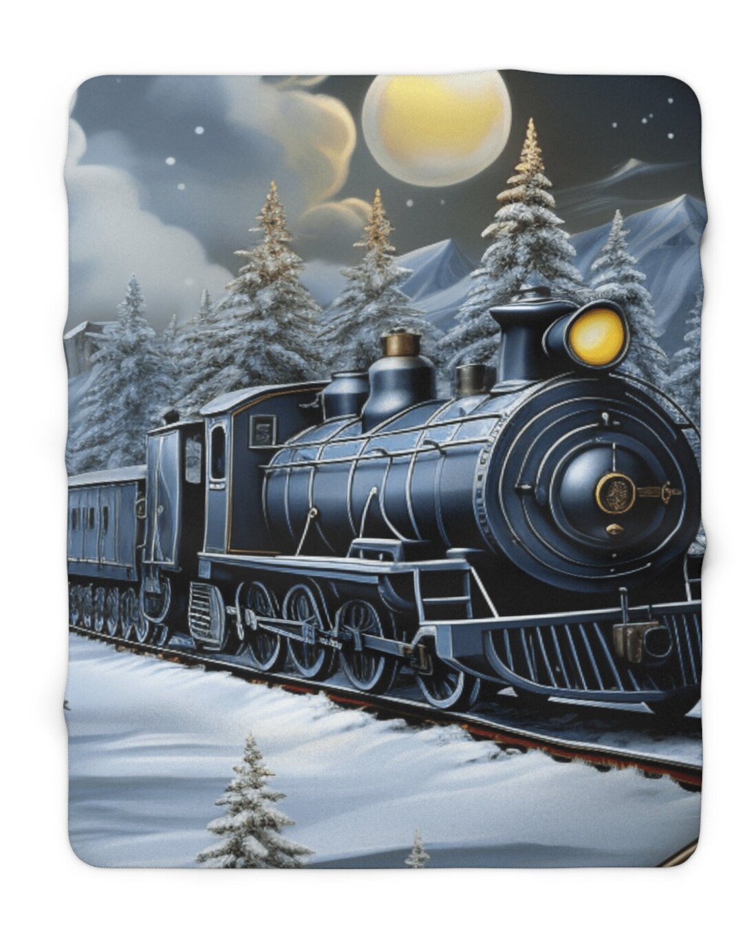Train Sherpa Fleece Blanket Train Lover Gift Winter Train Warm Fleece ...