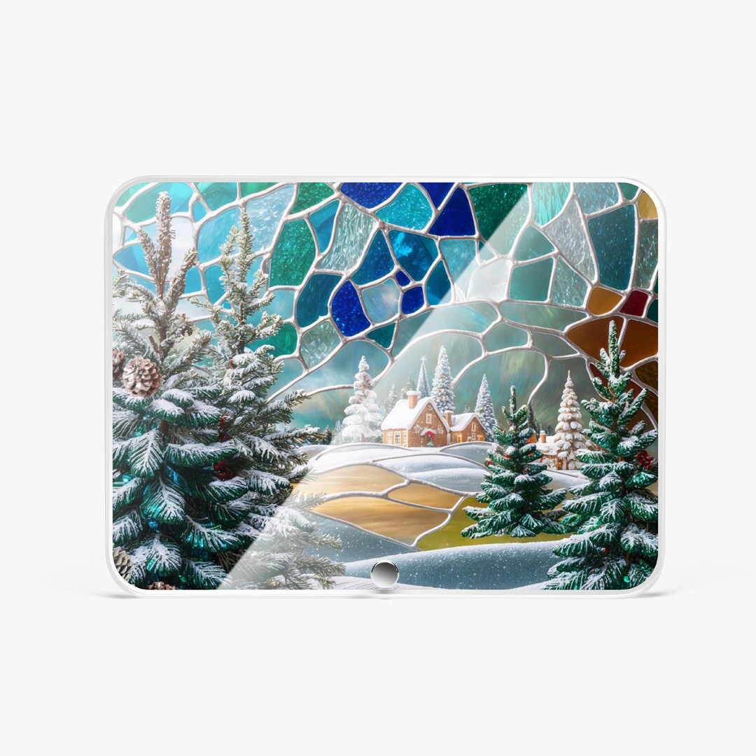 Stained Glass Look Winter Scene on an Acrylic Plaque With Stand ...