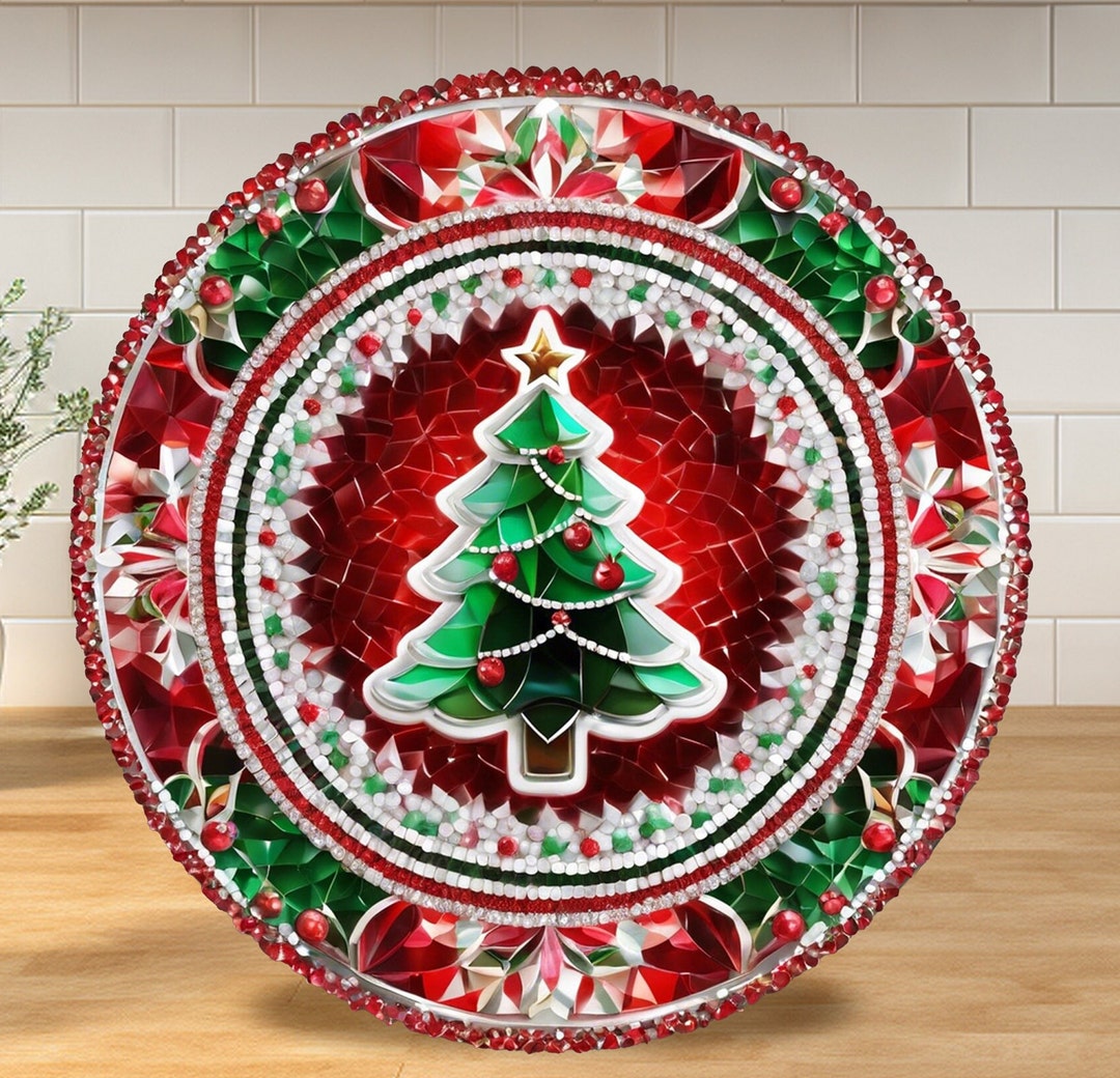 Beautiful Stained Glass Look 12 Inch Glass Cutting, Cheese or ...