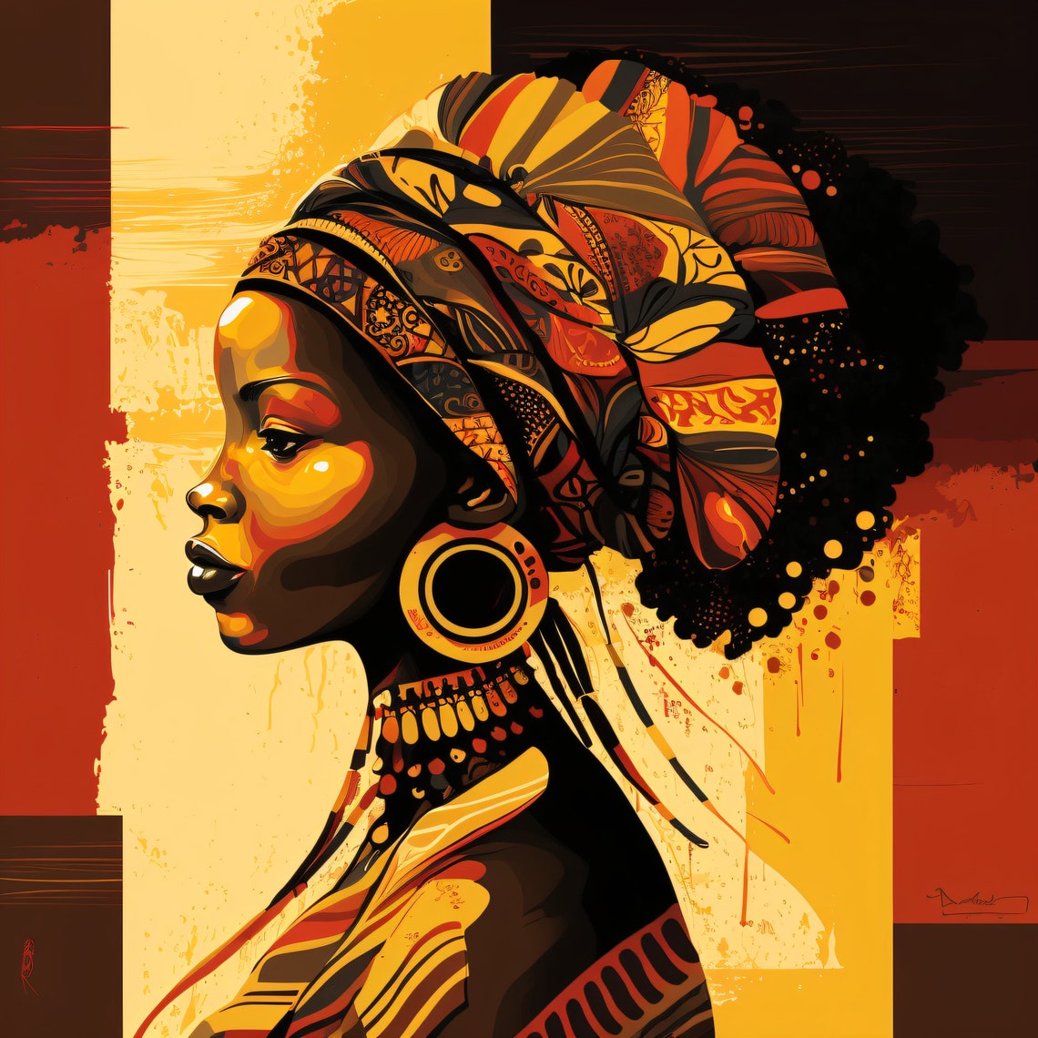 Earth's Wisdom - Woman Art - Vibrant Digital Download - High Contrast ...
