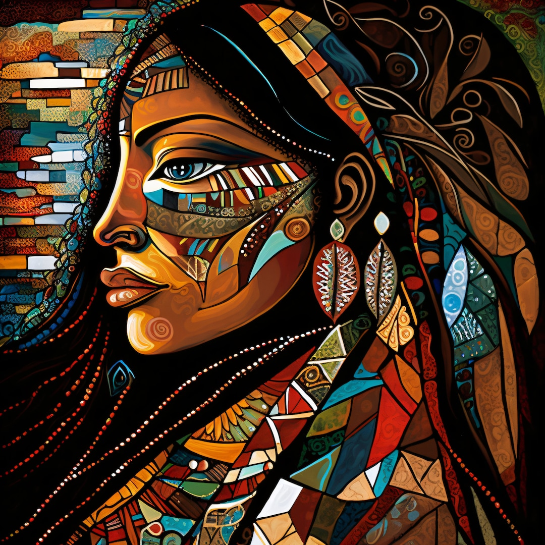 Earth's Wisdom - Indigenous Woman Art - Vibrant Digital Download - High ...