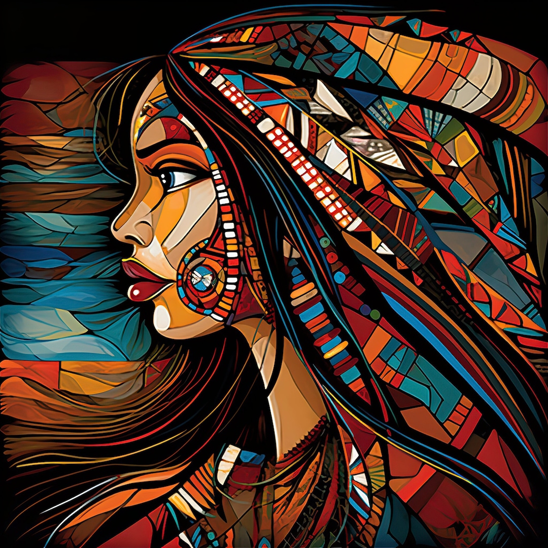 Earth's Wisdom - Indigenous Woman Art - Vibrant Digital Download - High ...
