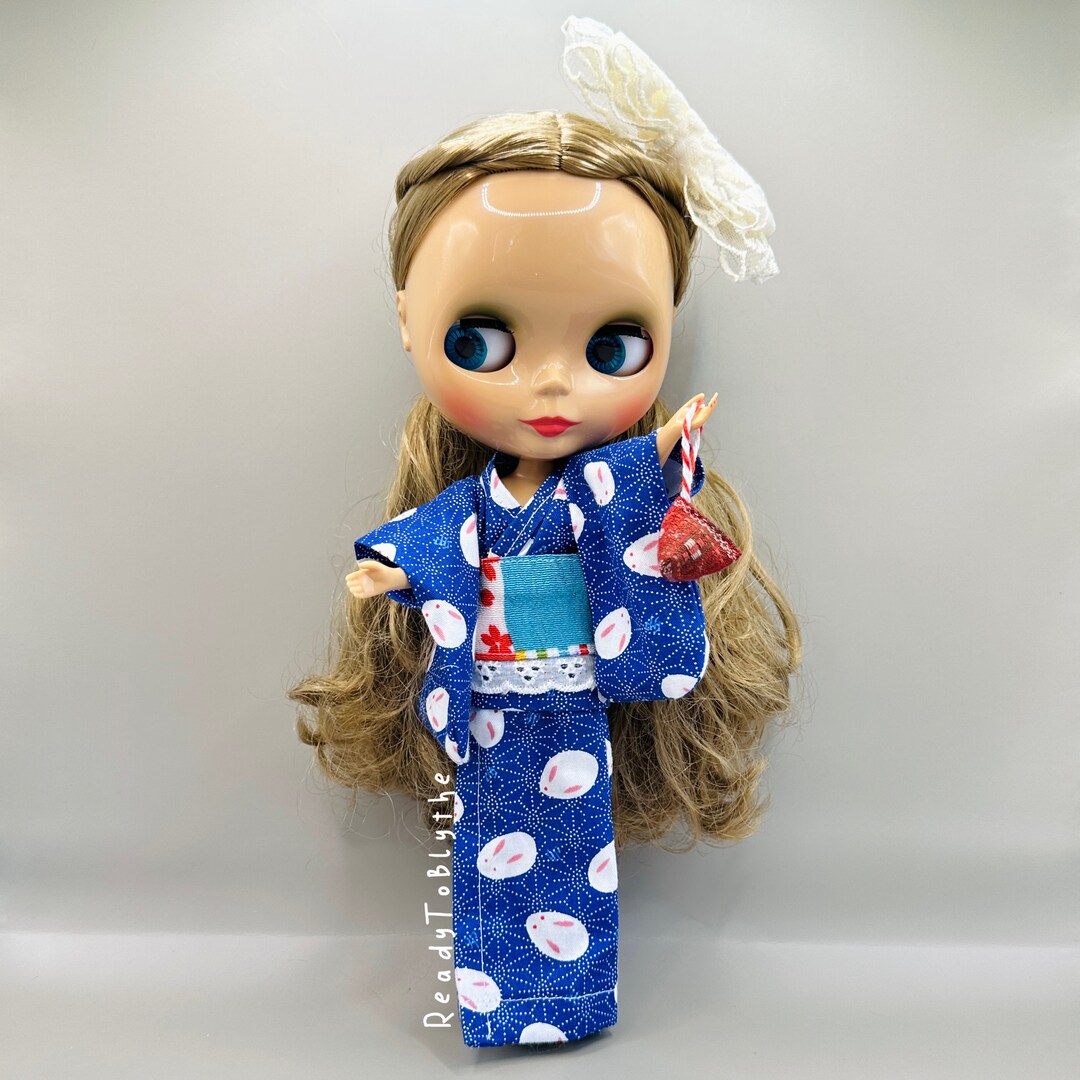 Blythe Japanese Yukata/ Kimono/ Wafuku/ Gofuku Set With Handbag and ...