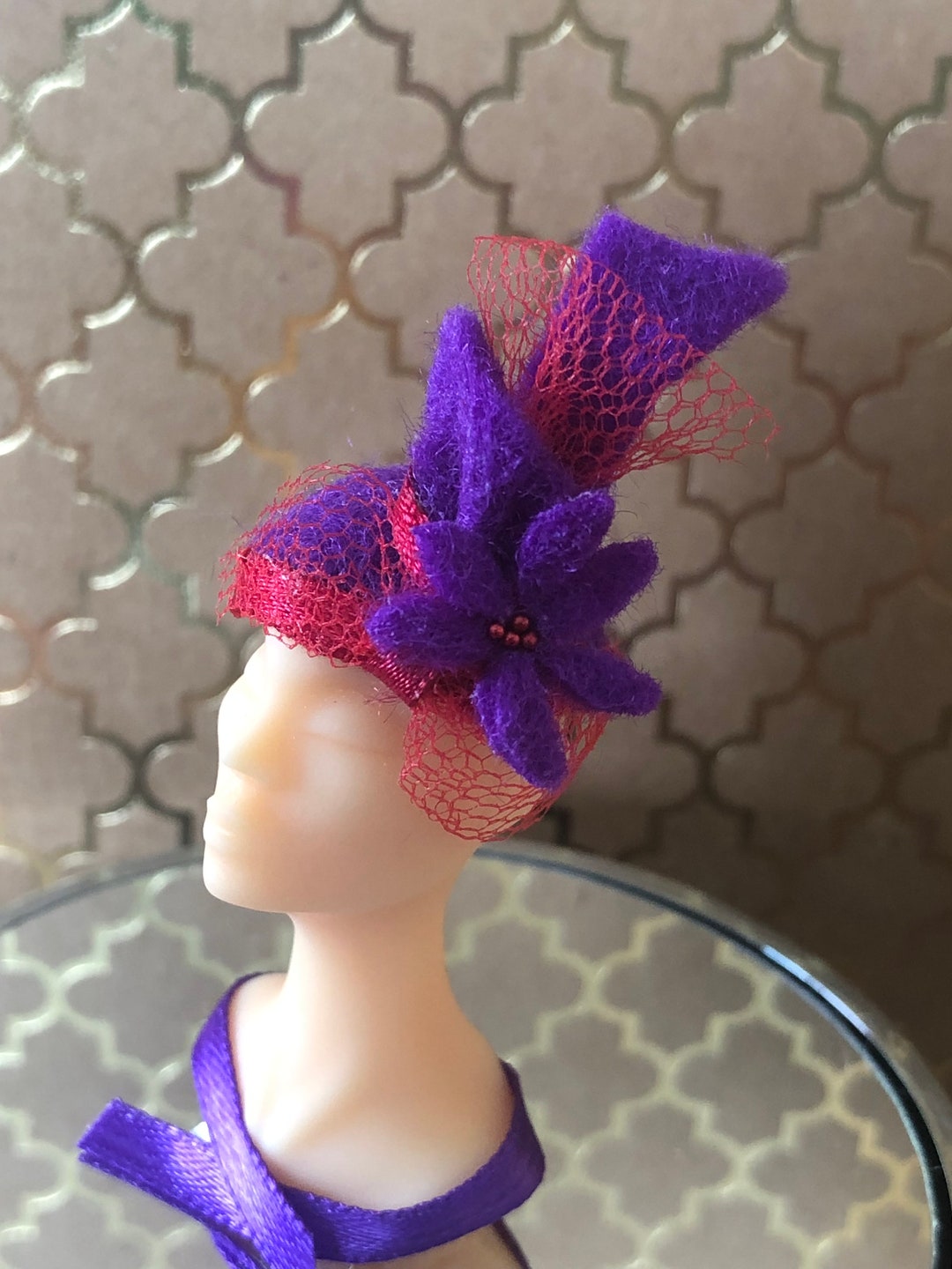 1:12 Scale Miniature Hat Mim Milliner in Miniature Head Mannequin Doll ...