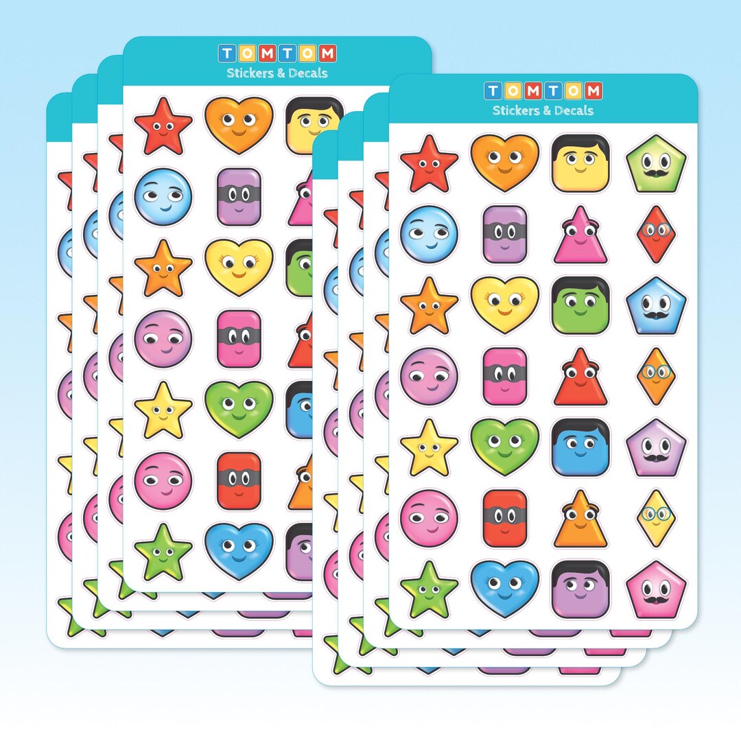 Back to School Kids Toddlers Colorful Fun Shapes Sticker Sheet - Etsy