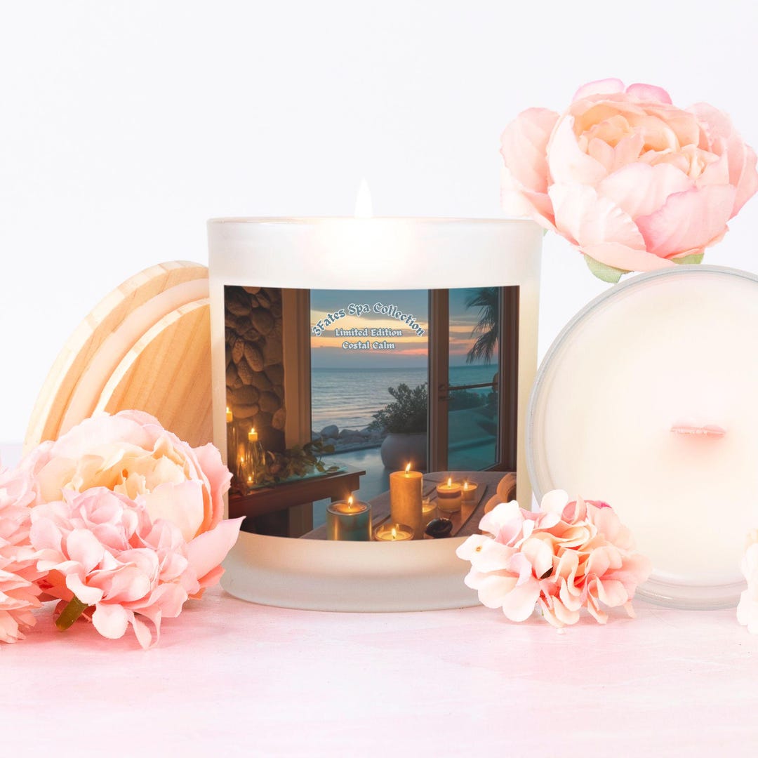 Spa Collection Frosted Glass Candle With Pink Wick. Limited Edition ...