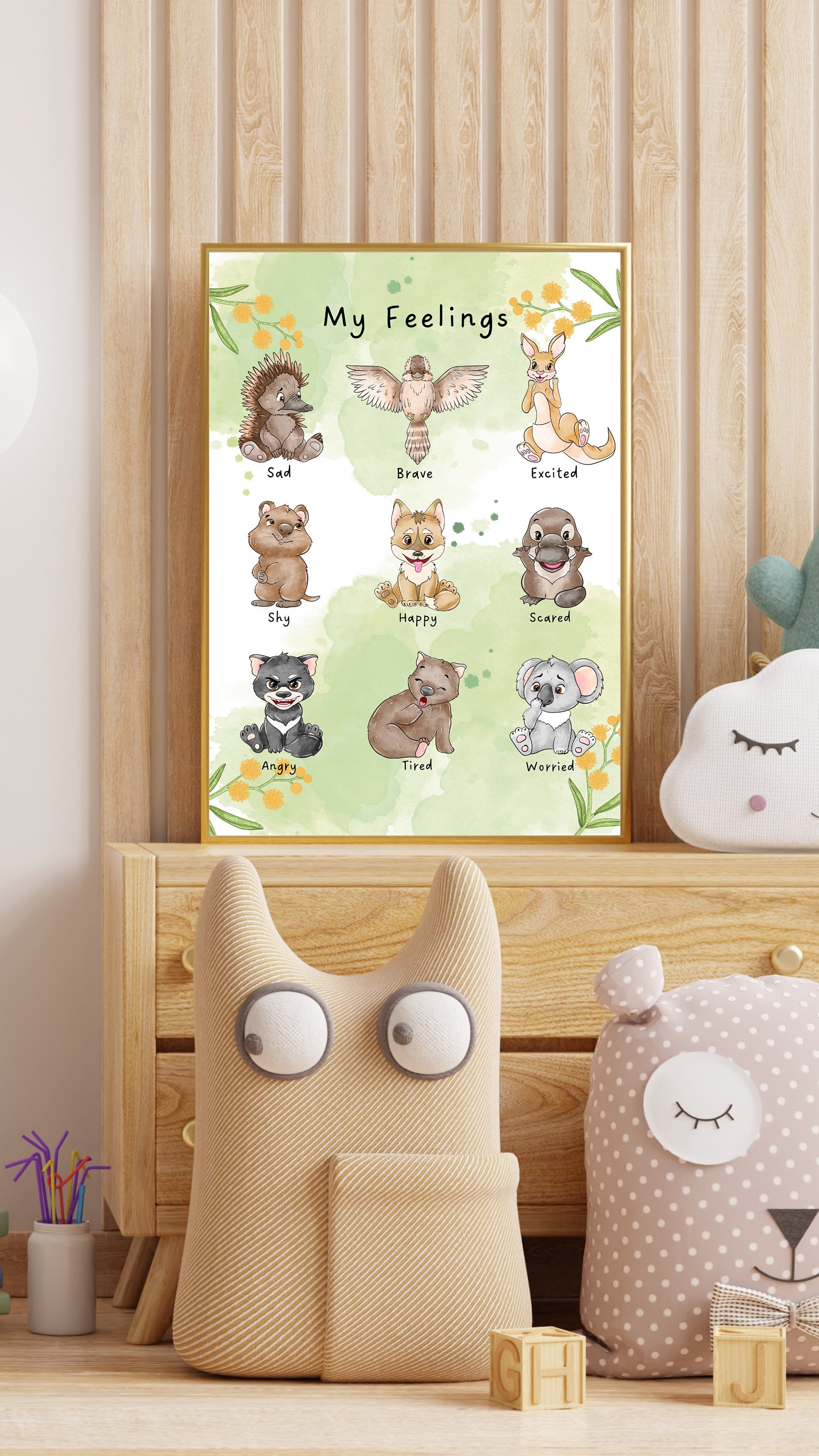 Australian Animal Emotional Feeling Kids Chart, Emotional Regulation ...