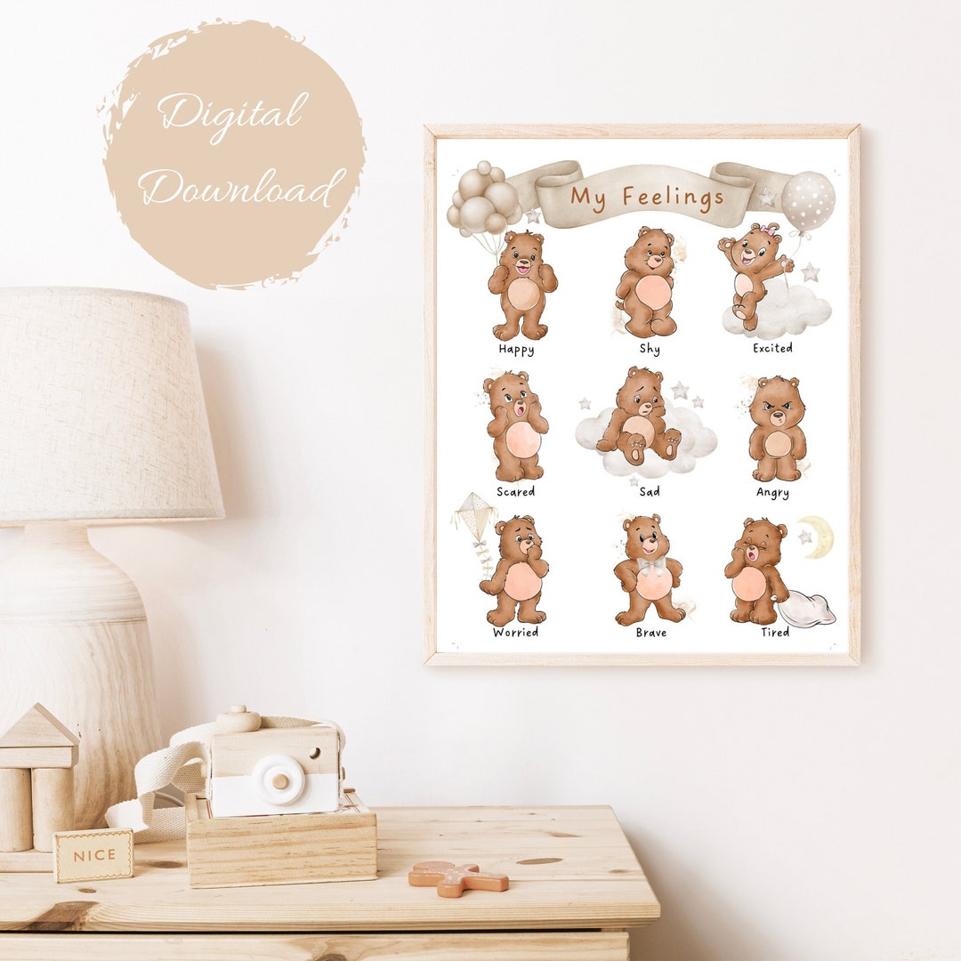 Teddy Bear Theme Kids Emotion Wall Chart Teddy Bear Feelings Poster ...
