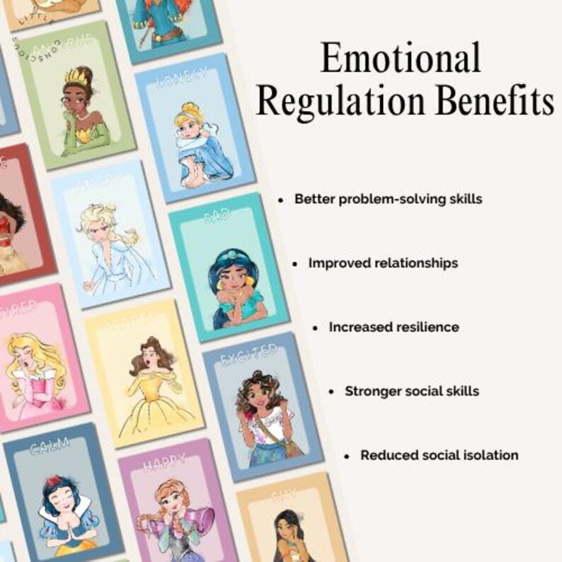 Princess Emotional Regulation Support Flash Cards, Behavior Chart ...