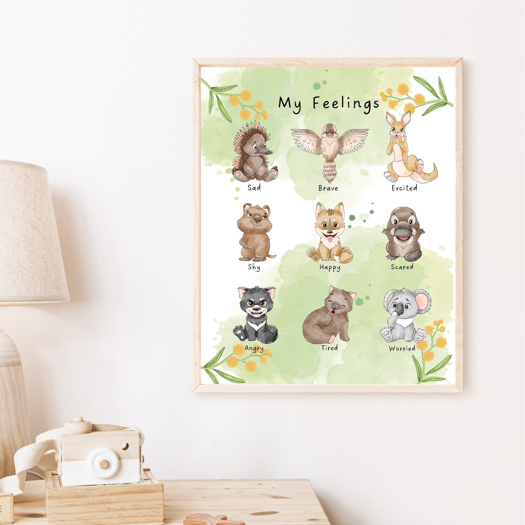 Australian Animal Emotional Feeling Kids Chart, Emotional Regulation ...