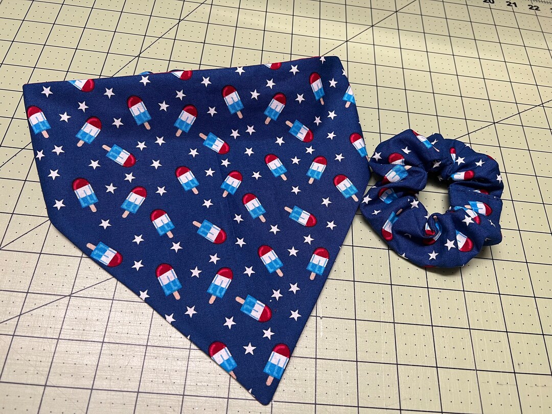 Bomb Pop Bandana and Matching Scrunchie/patriotic Dog Bandana - Etsy