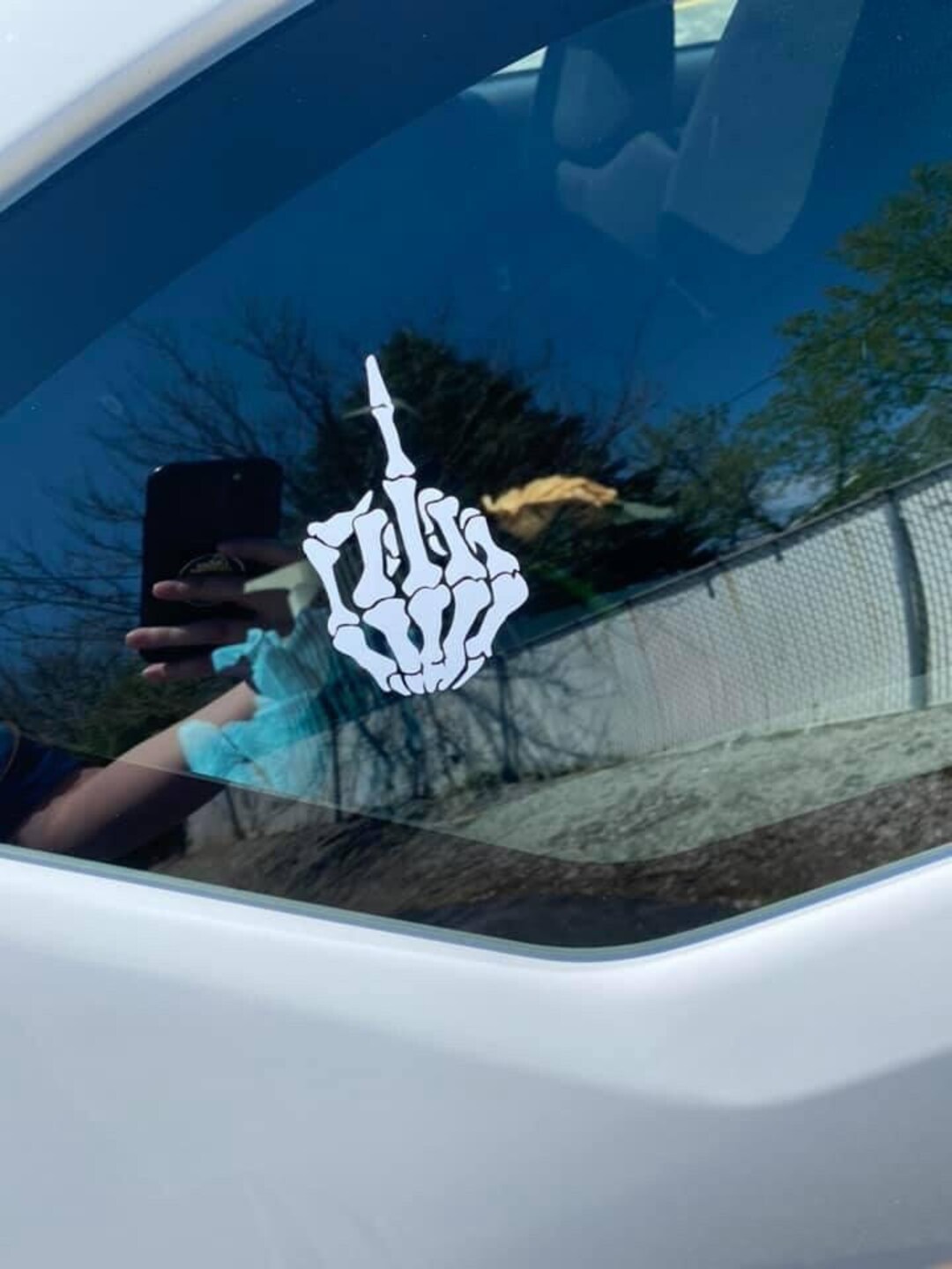 Skeleton Middle Finger Car Decal - Etsy