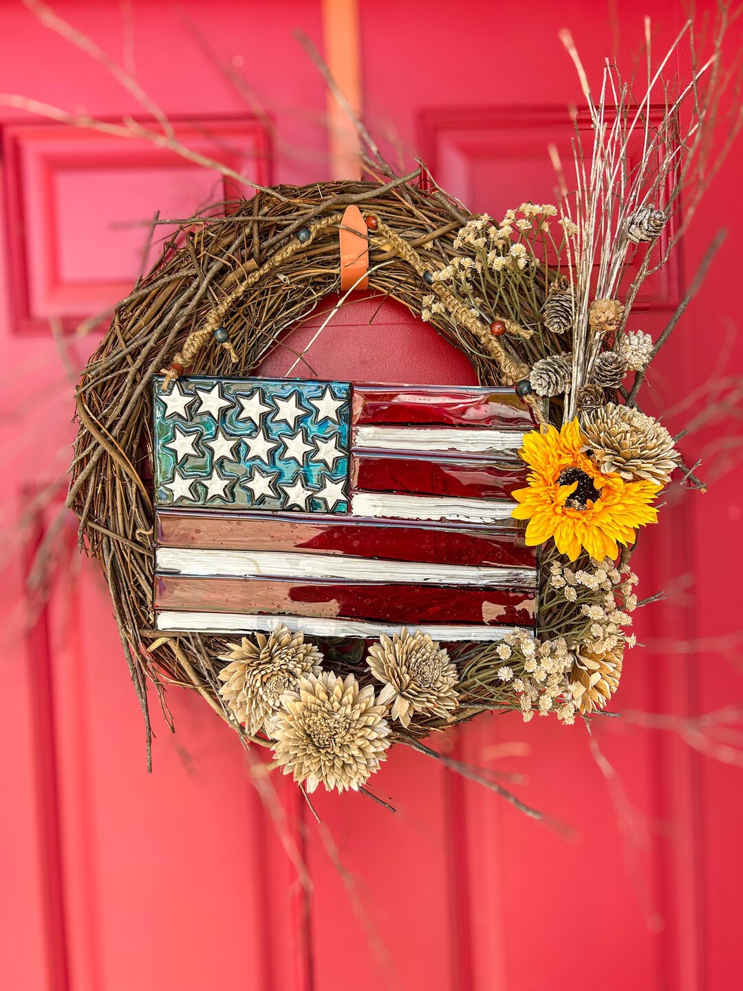 Stained Glass American Flag Suncatcher - Etsy