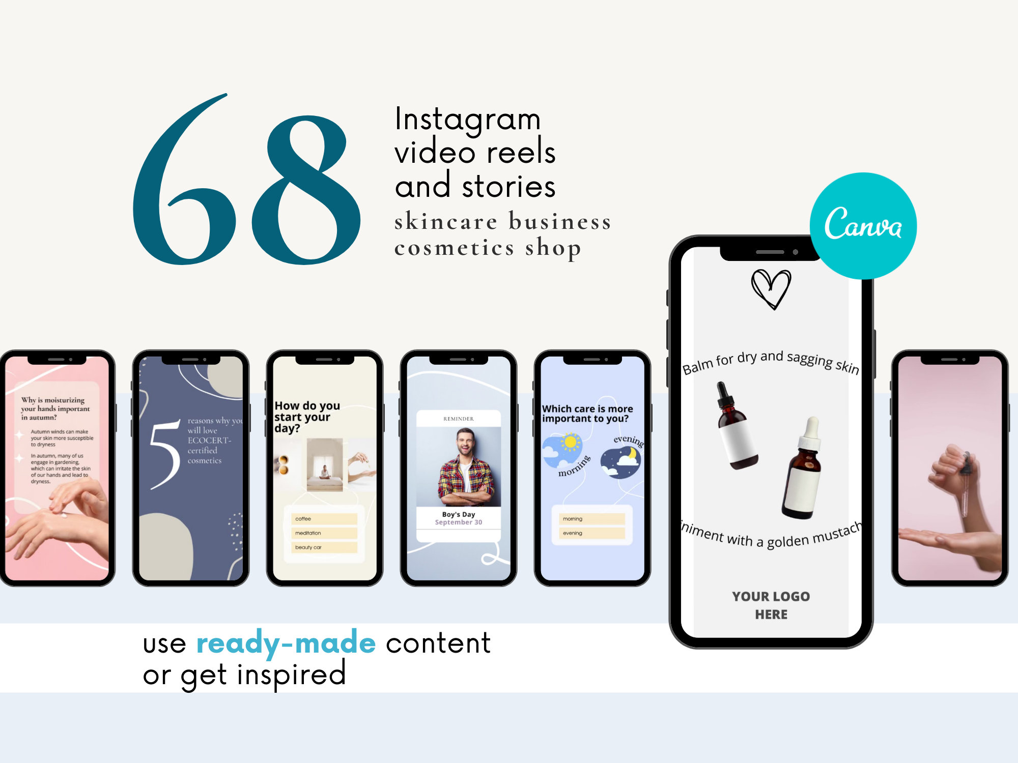 68 Instagram Reels for Skincare Cosmetics Templates Beauty - Etsy