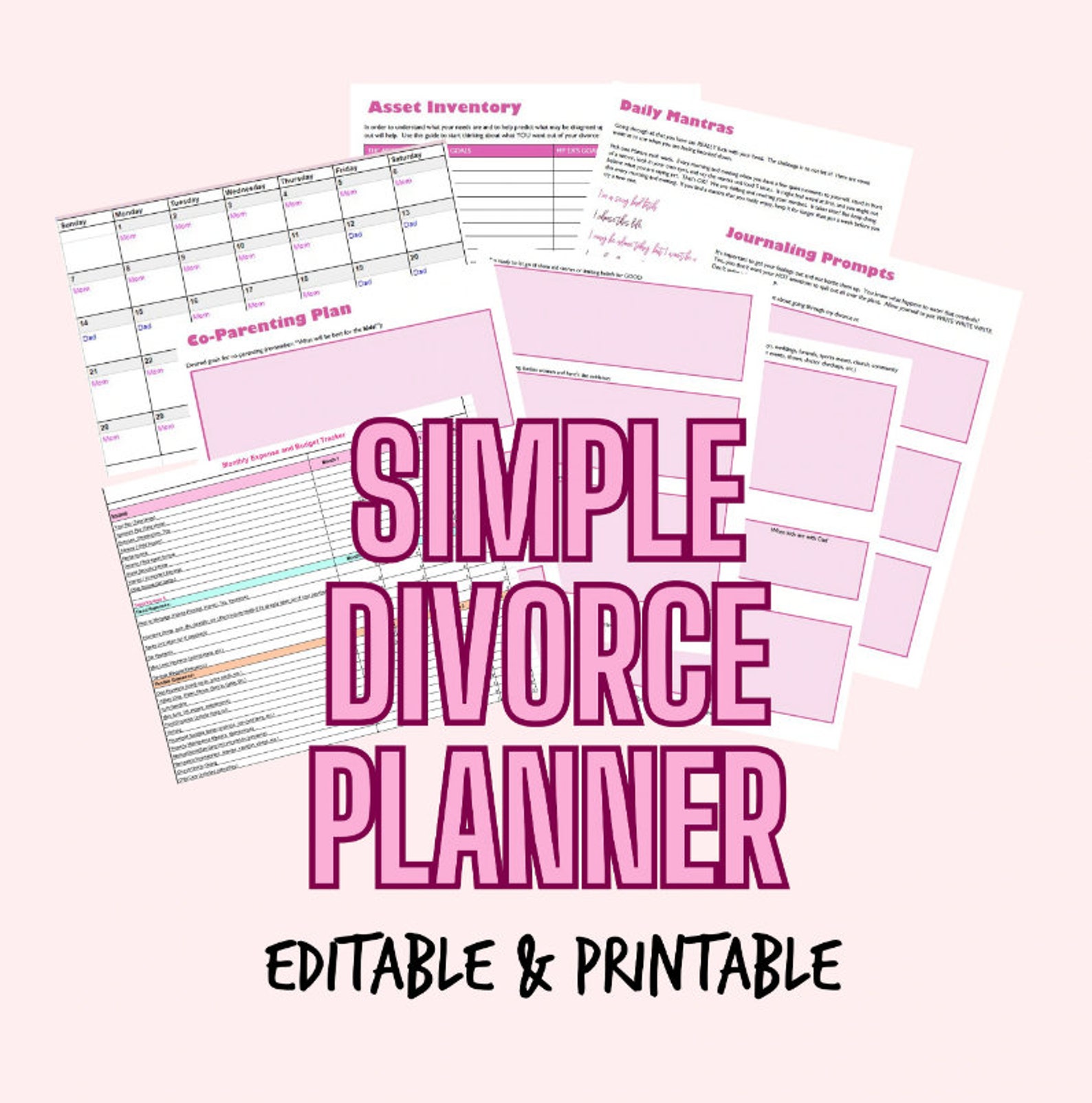 Simple Divorce Planner Bundle, Instant Download, Divorce Made Easy - Etsy
