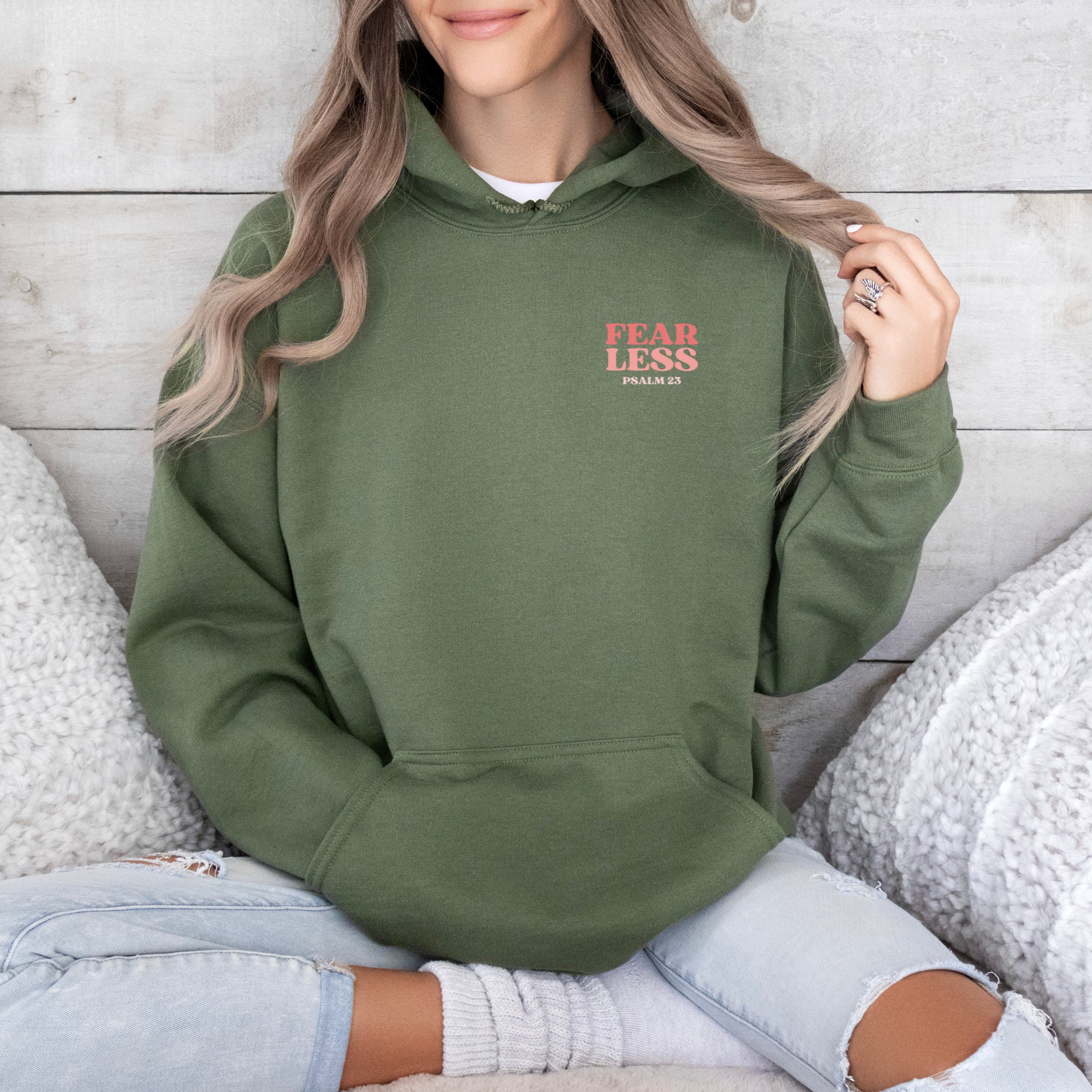 Fearless Hoodie Psalm 23 Hoodie Christian Clothing Faith Based Hoodie ...