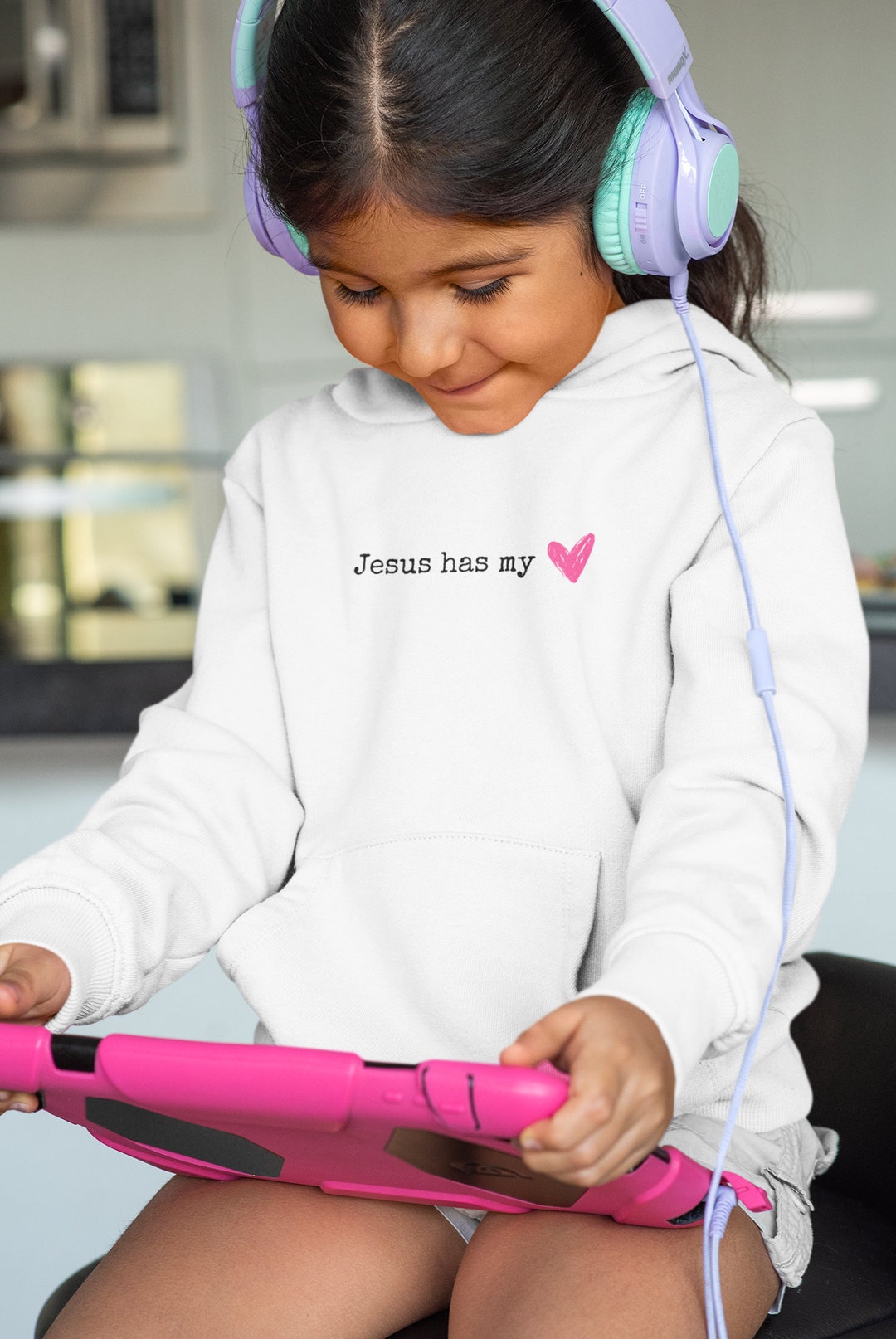 Jesus Has My Heart and Back Kids Hoodie Valentine Hoodie Christian ...