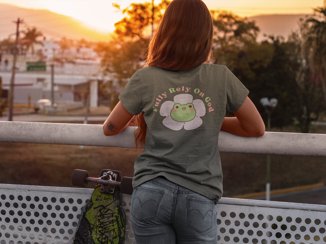 Frog Flower Fully Rely on God Shirt Catholic T Shirt Faith Based Shirt ...
