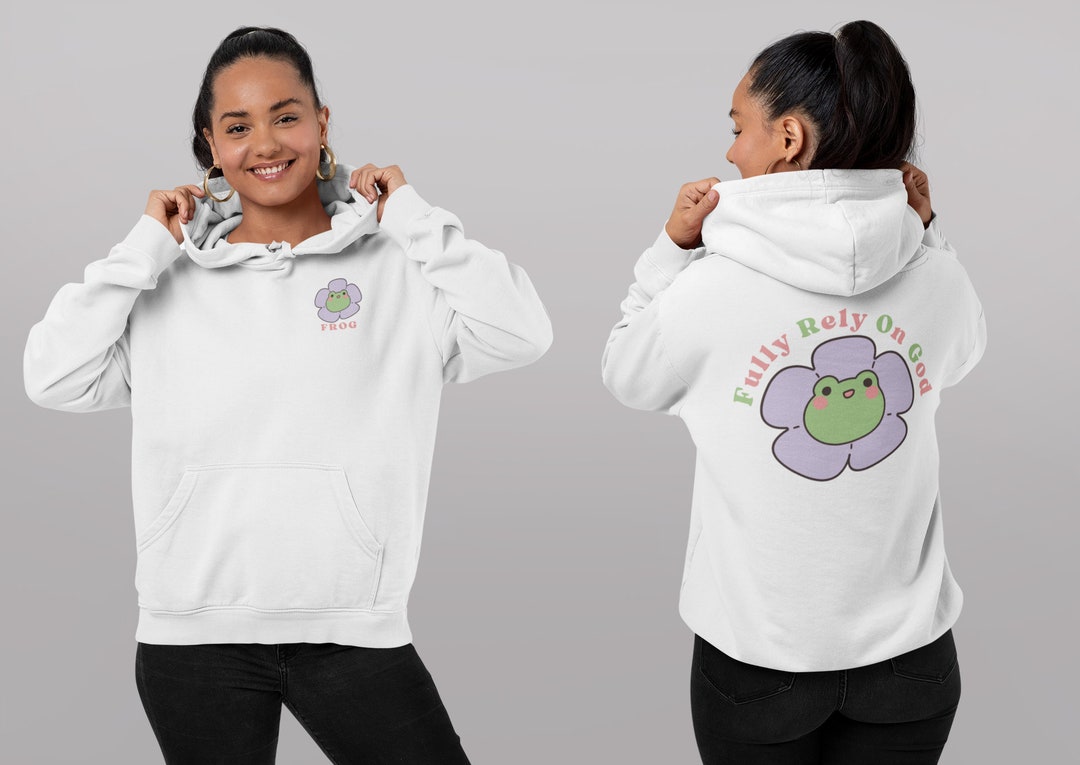 Frog Flower Fully Rely on God Hoodie Frog Hoodie Frog Sweatshirt ...
