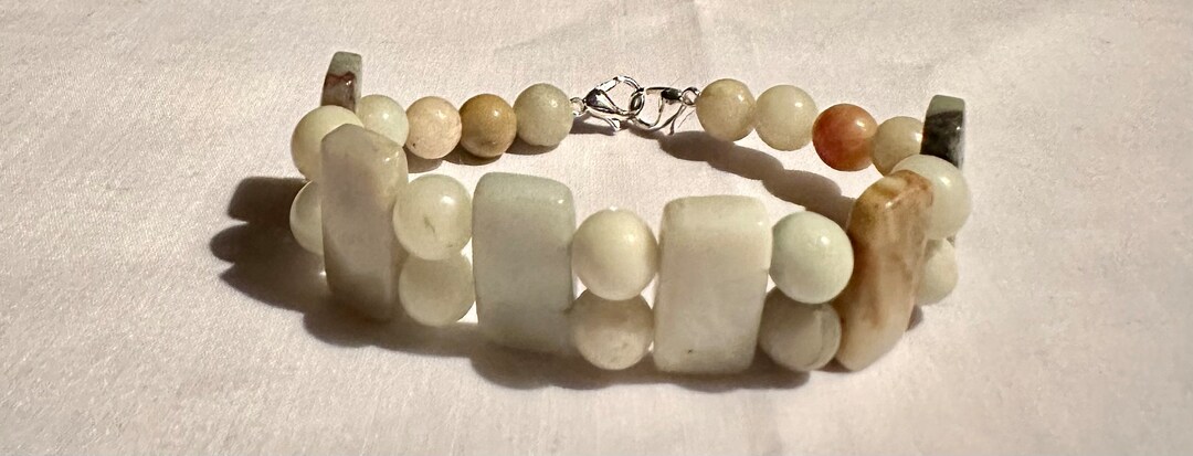 7 Inch - Flat Semiprecious Stone Bracelets for Women - Etsy
