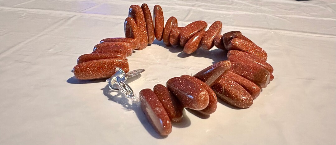 5mm Natural Goldstone Stick Pebble Chip Bracelets - Etsy