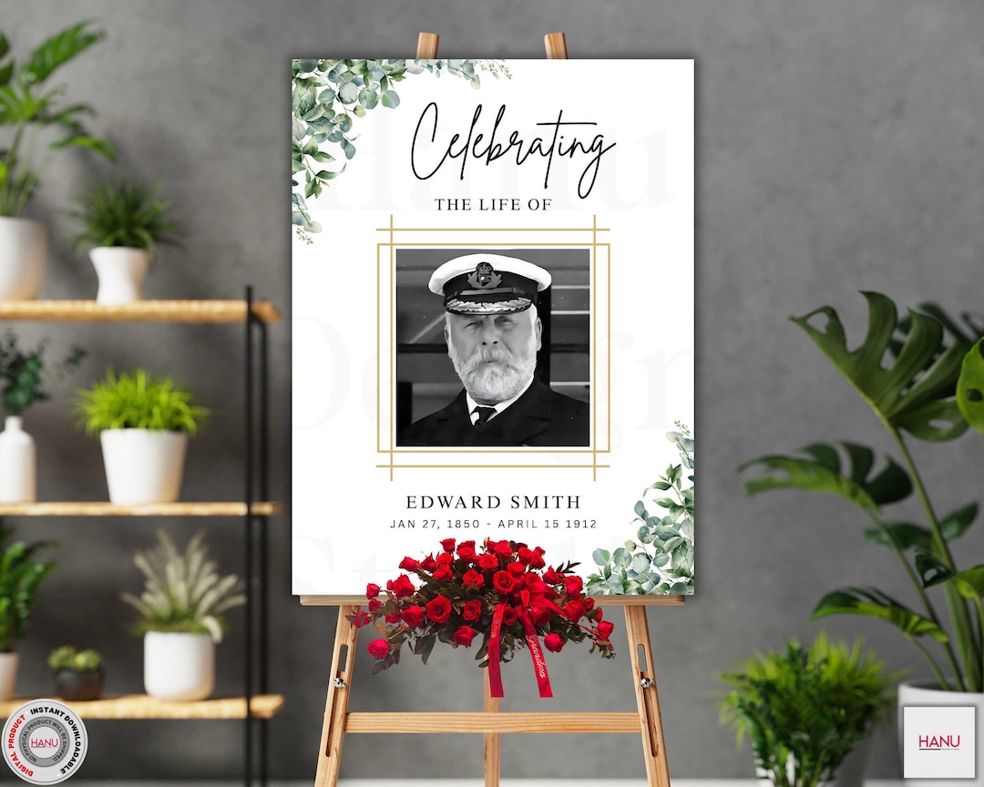 Funeral Memorial Sign: Celebration of Life Template (digital Download ...