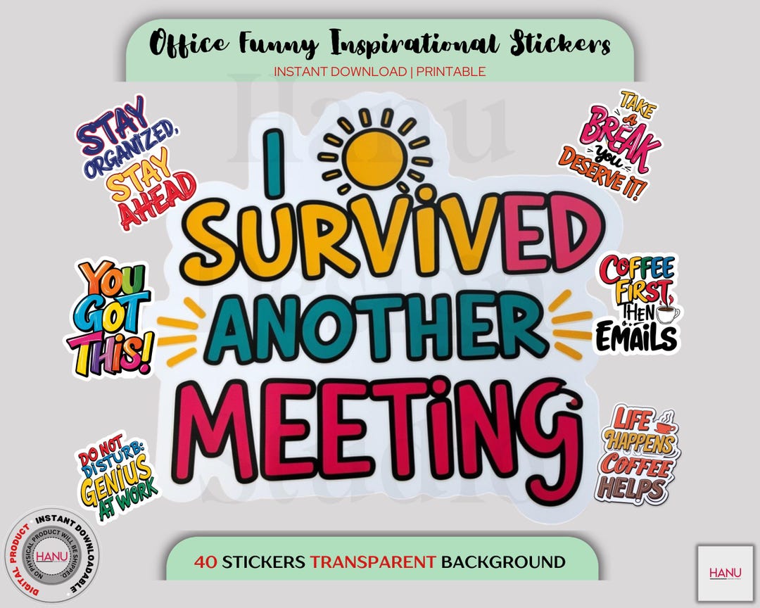Funny Office Quote Stickers: Inspirational Planner & Journal (digital ...