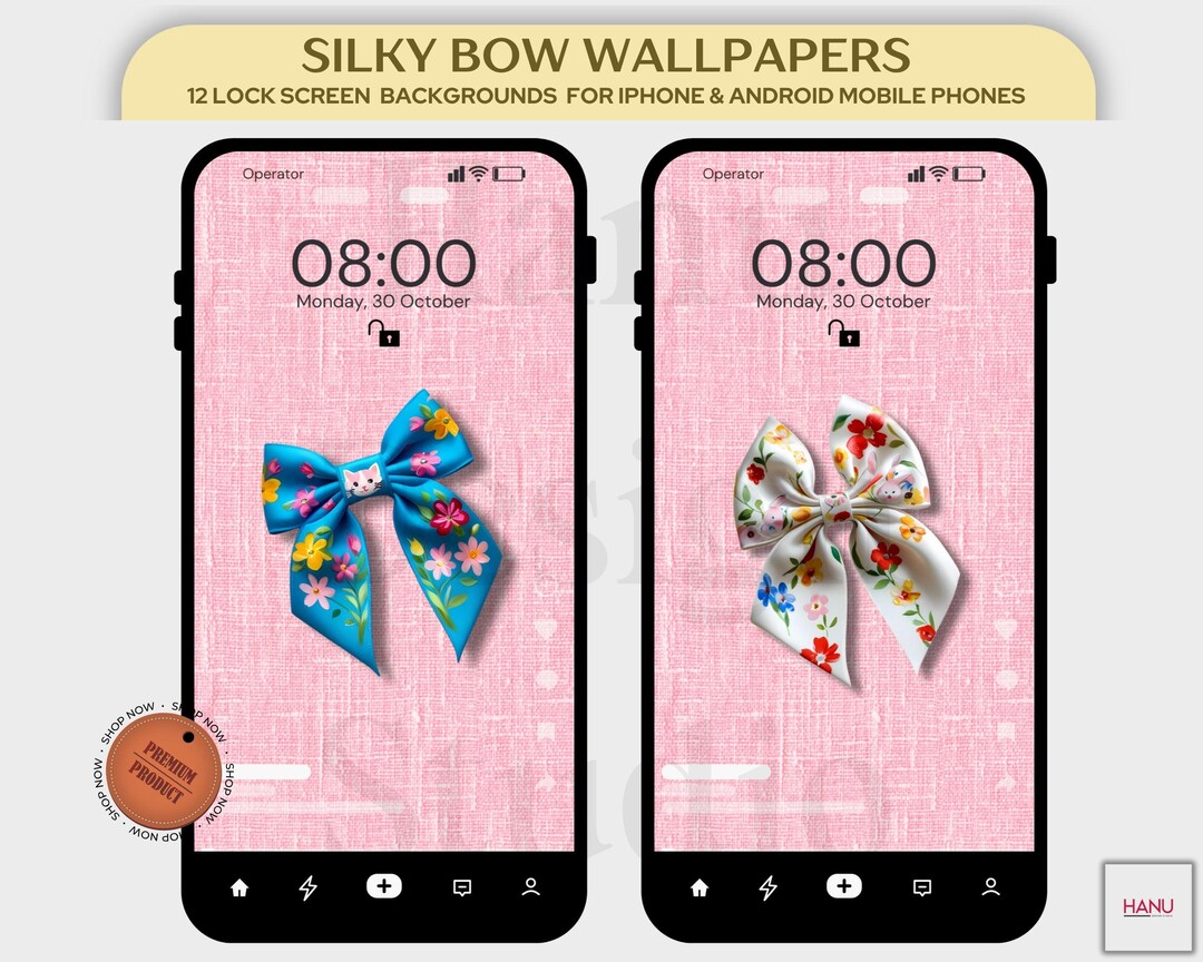 Silky Bow Phone Wallpaper: Pink Floral iPhone & Android Backgrounds ...