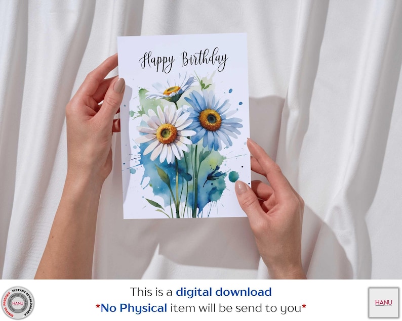 Watercolor Daisy Clipart: Floral Print for Junk Journals (digital ...