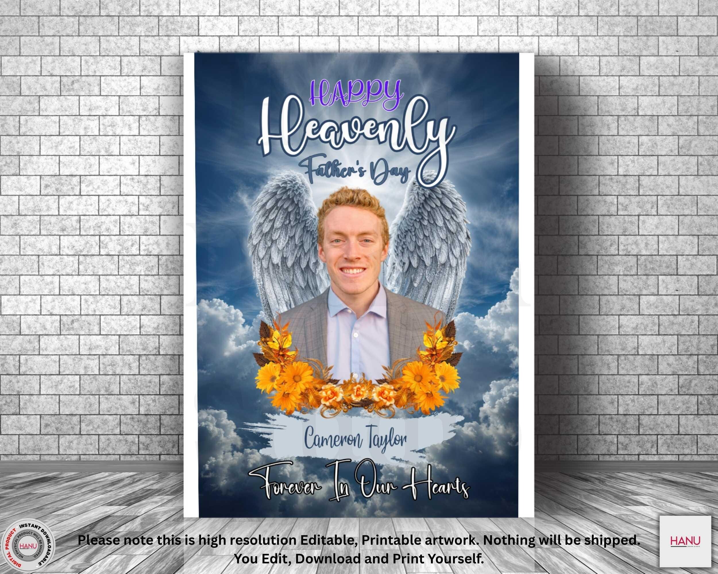 Memorial Angel Wings Photo Template: Editable Heaven Gate Design (canva ...