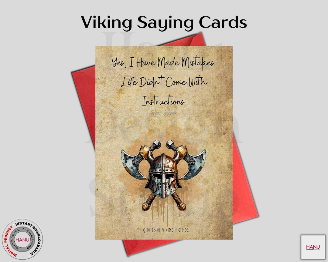 Viking Birthday Card: Norse Saying, Nordic Design (instant Download) - Etsy