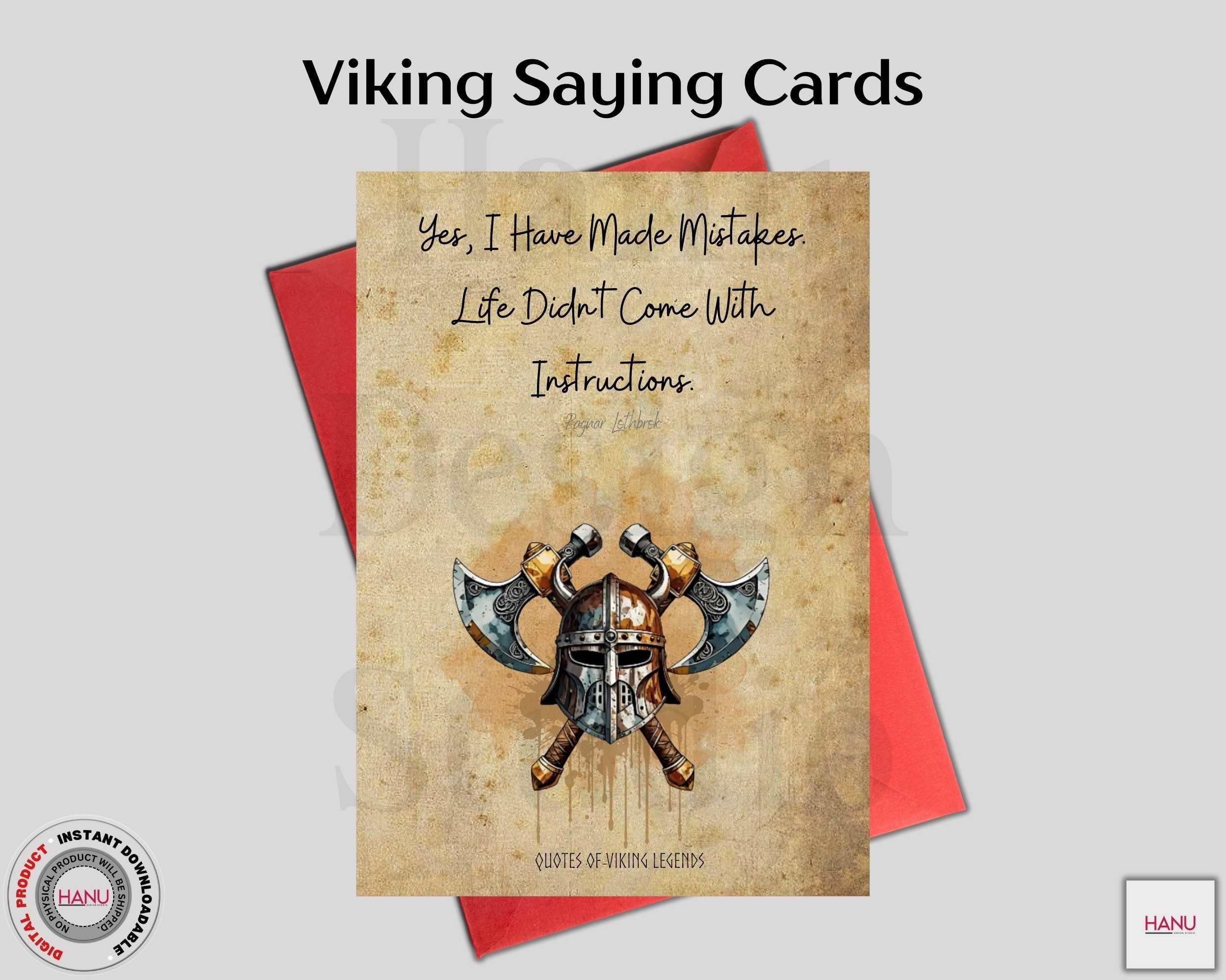 Viking Birthday Card: Norse Saying, Nordic Design (instant Download) - Etsy