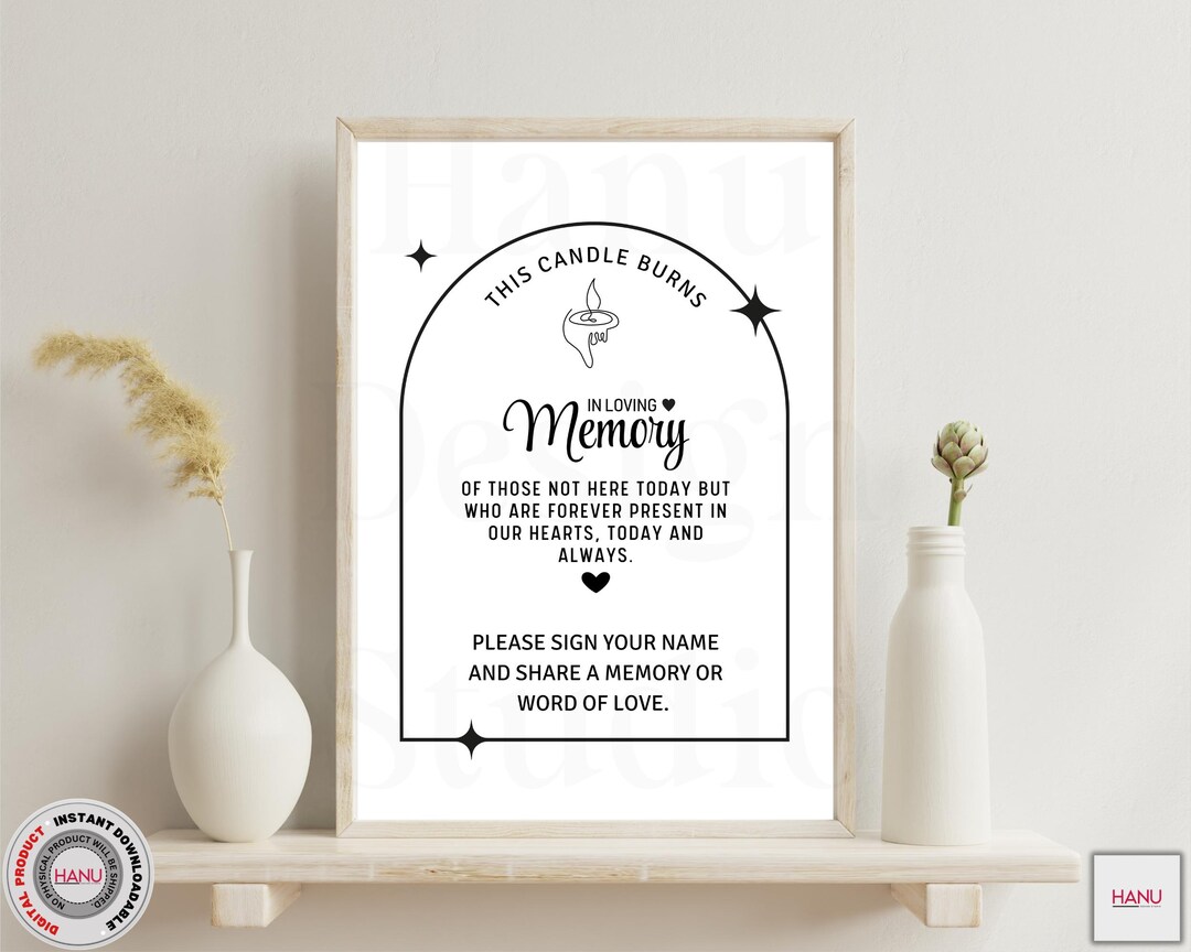 Funeral Memorial Sign | Printable Funeral Guest Book | Printable ...