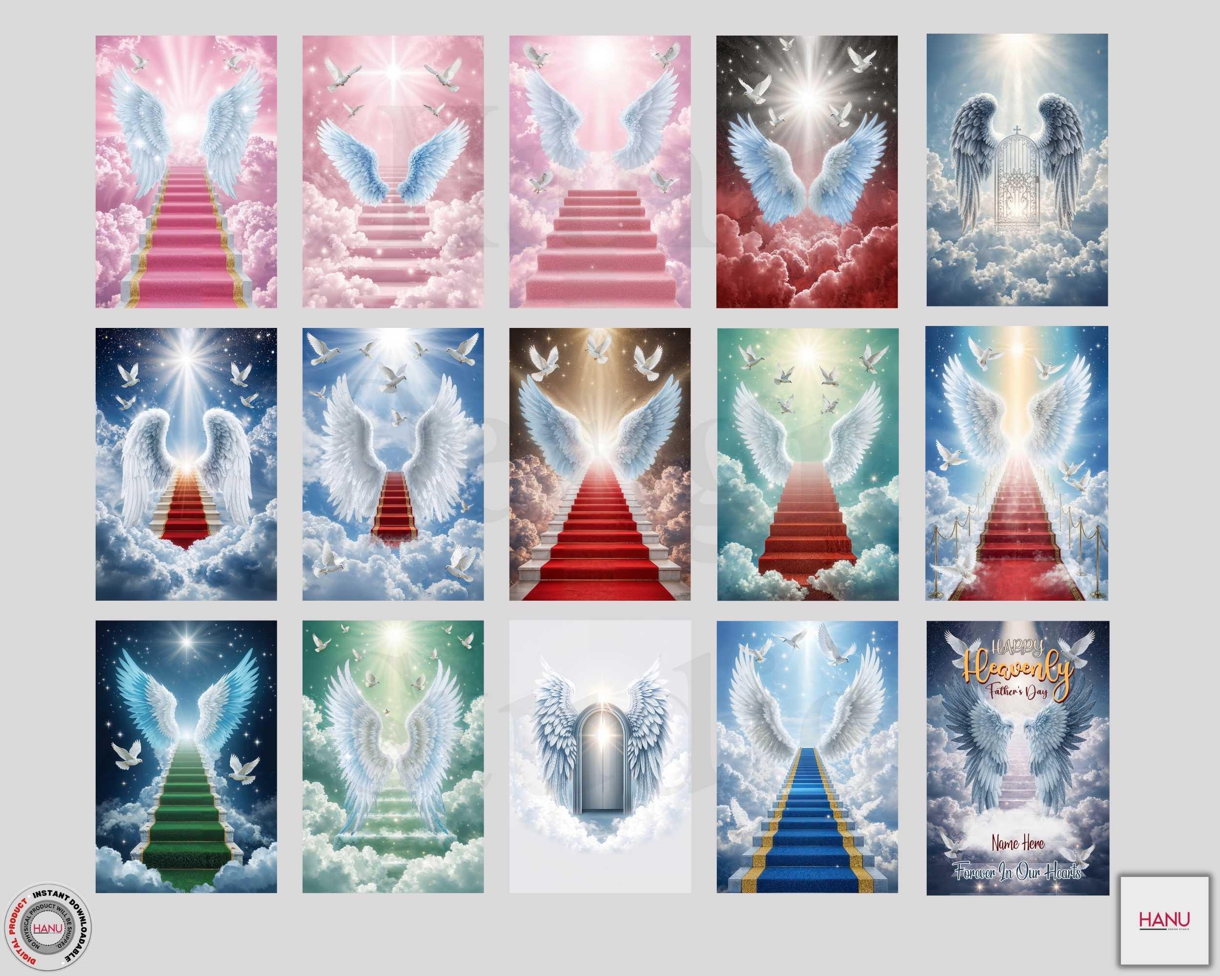 Memorial Angel Wings Photo Template: Editable Heaven Gate Design (canva ...