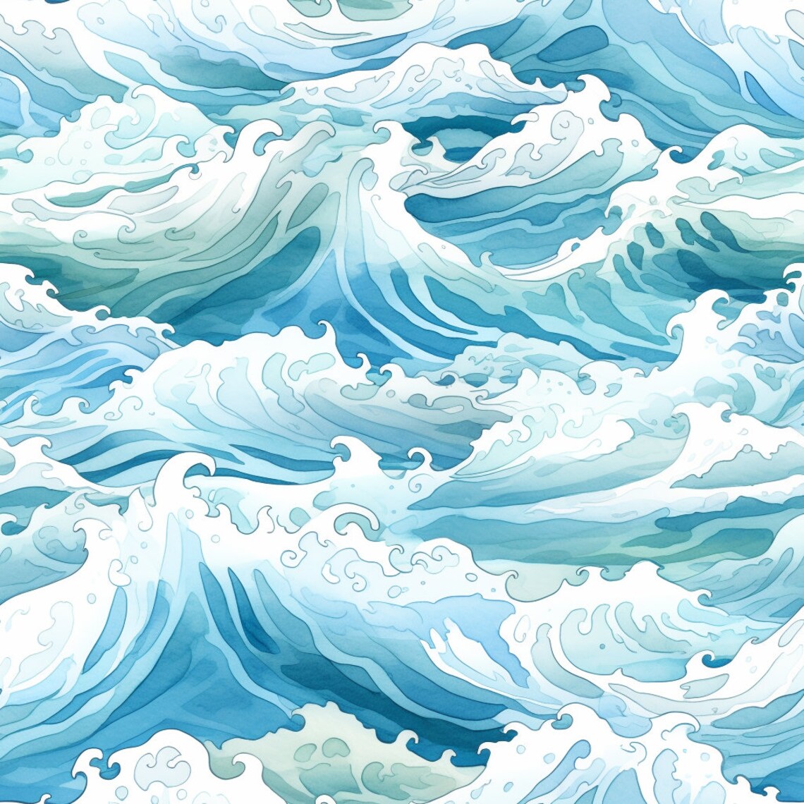 Ocean Designs and Patters, Pack of 8, Seamless Designs, Ocean Waves ...