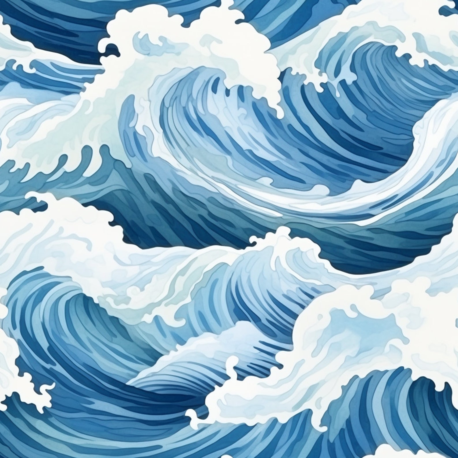 Ocean Designs and Patters, Pack of 8, Seamless Designs, Ocean Waves ...