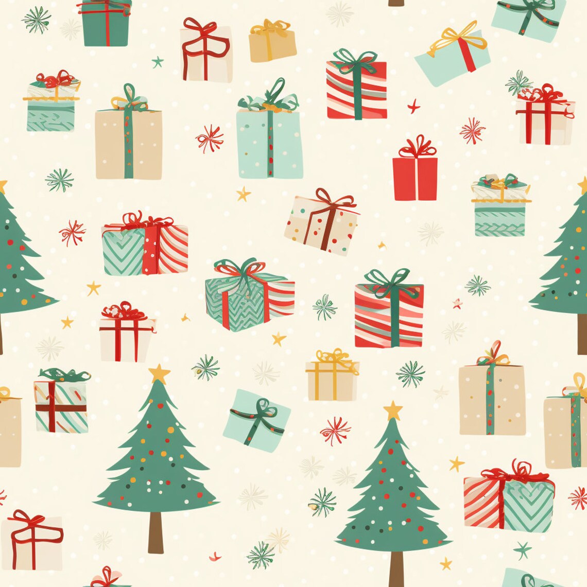 Christmas Wrapping Paper Design Pattern, Seamless Pattern, 8 Pack ...