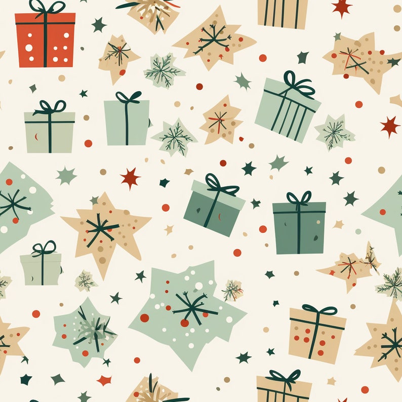 Christmas Wrapping Paper Design Pattern, Seamless Pattern, 8 Pack ...