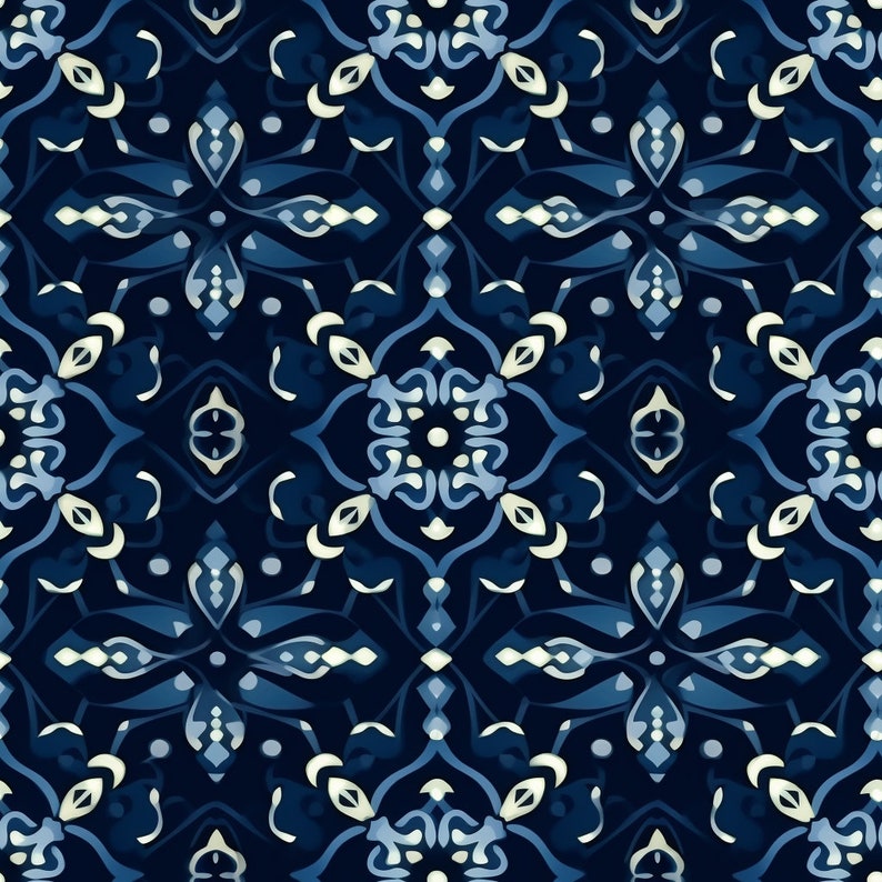 Dark Blue Christmas Themed, Wrapping Paper Design Patterns, 8 Pack ...