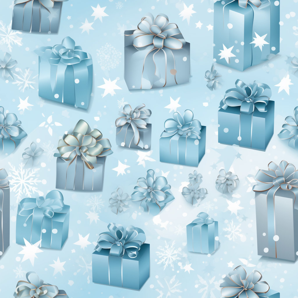 Light Blue Christmas Themed Design for Wrapping Paper and Other Winter ...