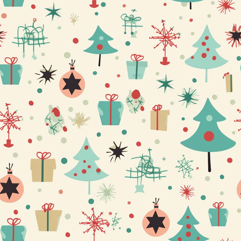 Christmas Wrapping Paper Design Pattern Seamless Pattern 8 - Etsy