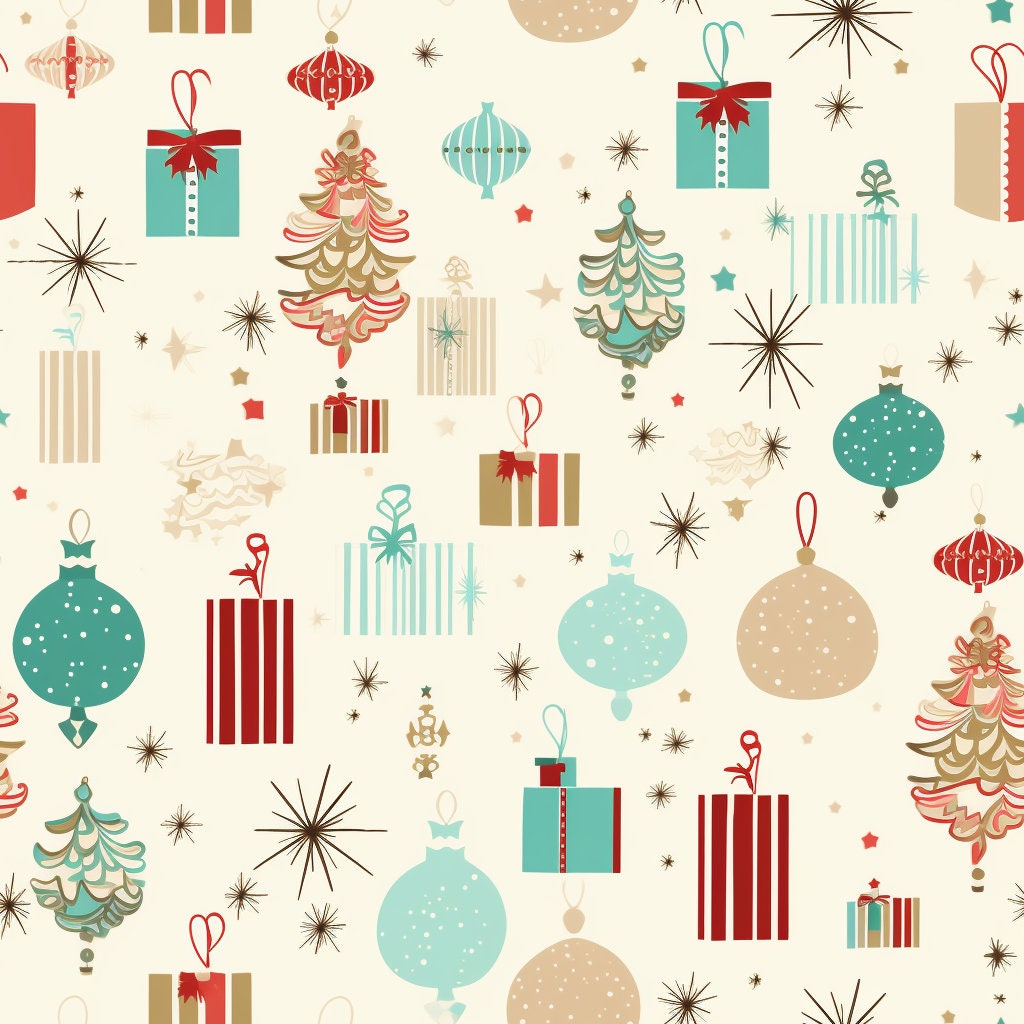 Christmas Wrapping Paper Design Pattern, Seamless Pattern, 8 Pack ...