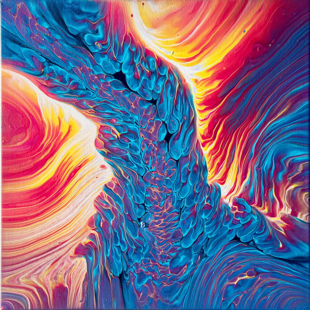 Volcanic Explosion, Contemporary, Abstract Painting, Unique Piece ...