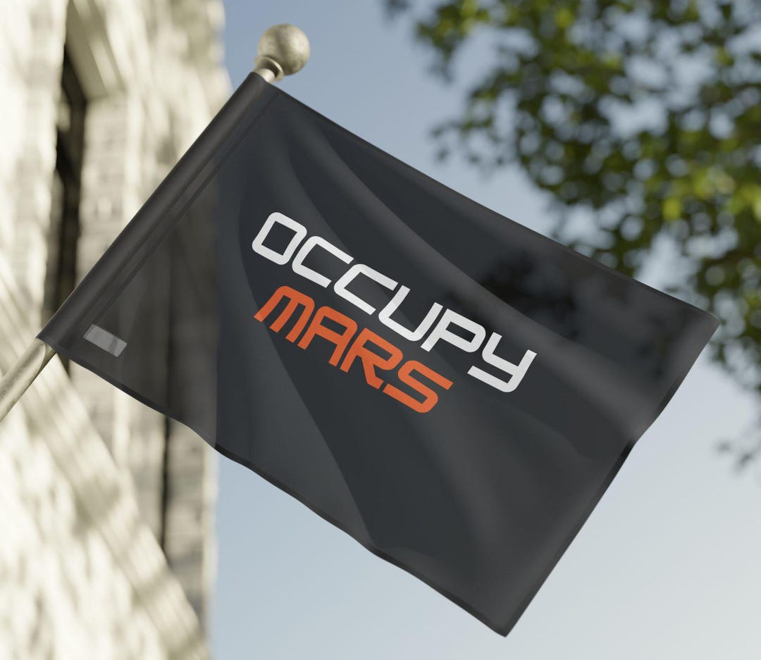 Occupy Mars Flag, Flags, in Honor of Elon Musk, Space Enthusiast Decor, Astronaut Home Decor ...