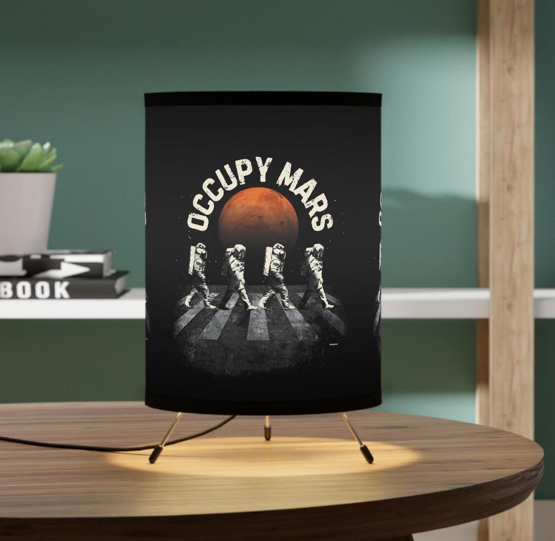 Astronaut-themed Tripod Lamp, Occupy Mars Shade, Unique Home Decor ...