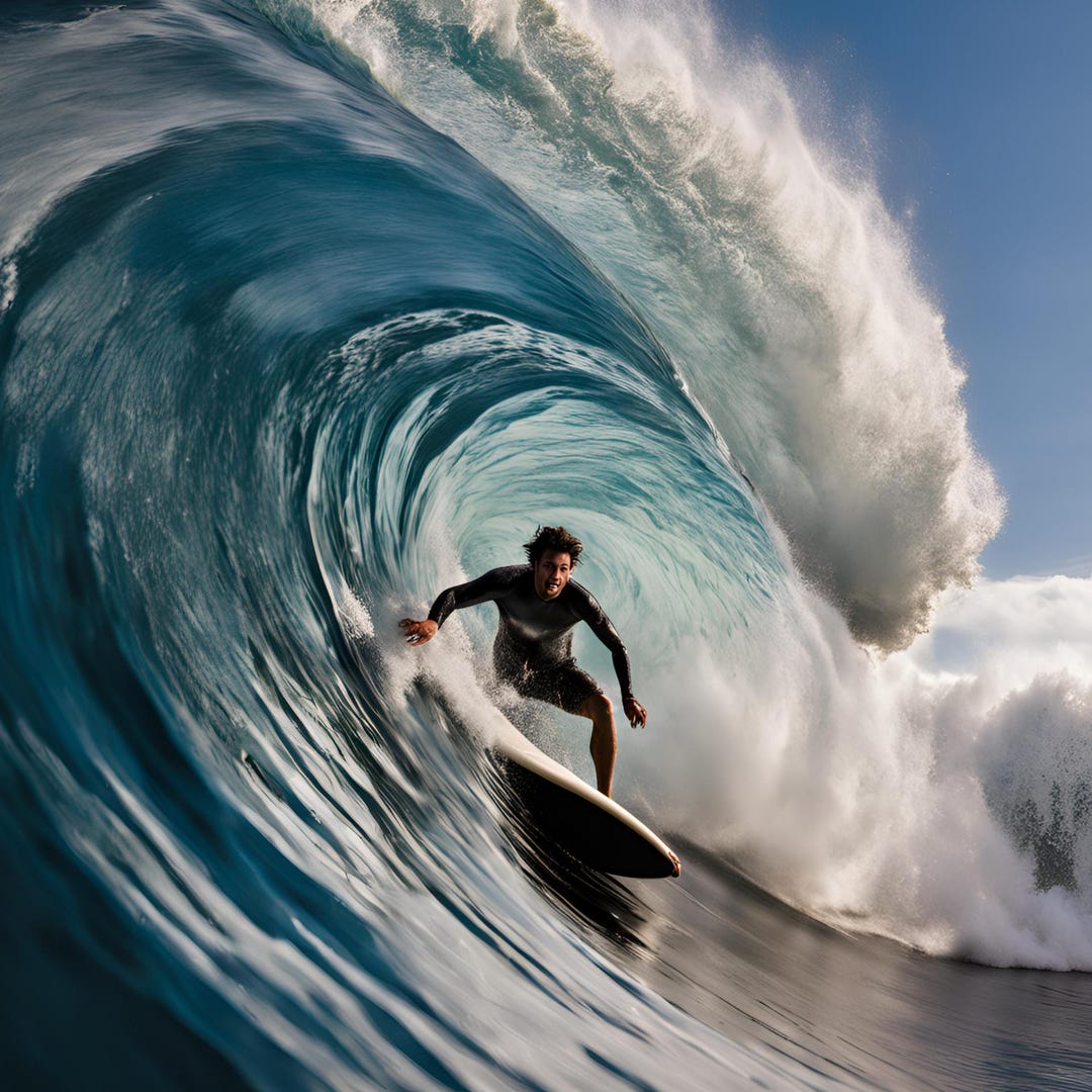 Acrylic Prints, Surfer Monster Wave Triptych Wall Art Decor, North ...