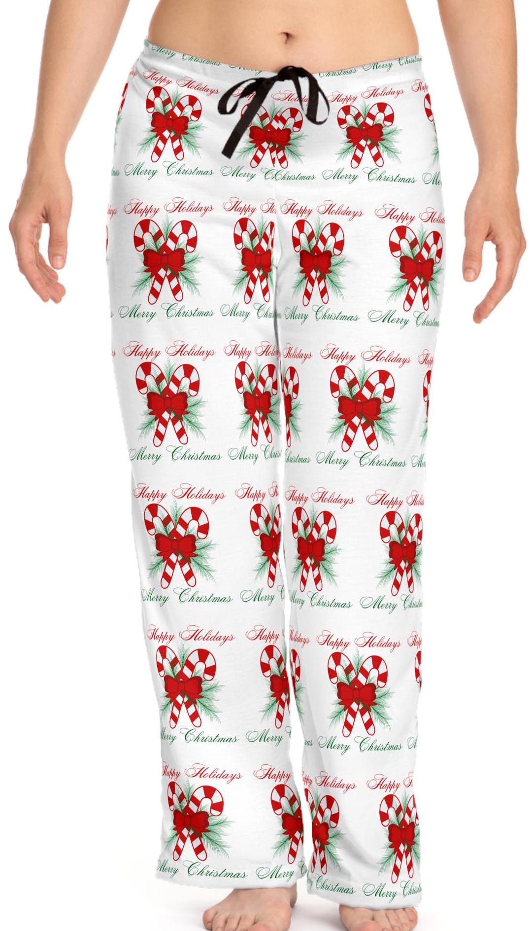 Christmas Candy Cane Pajama Pants for Women, Holiday Sleep Pants ...