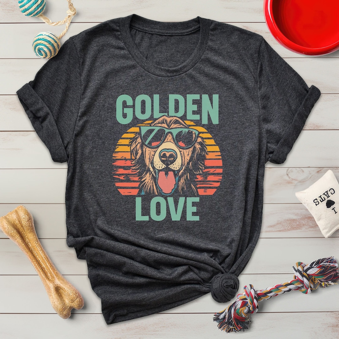 Vintage Golden Retriever Shirt, Golden Love Shirt, New Dog Owner Gift, Golden Retriever Gift ...